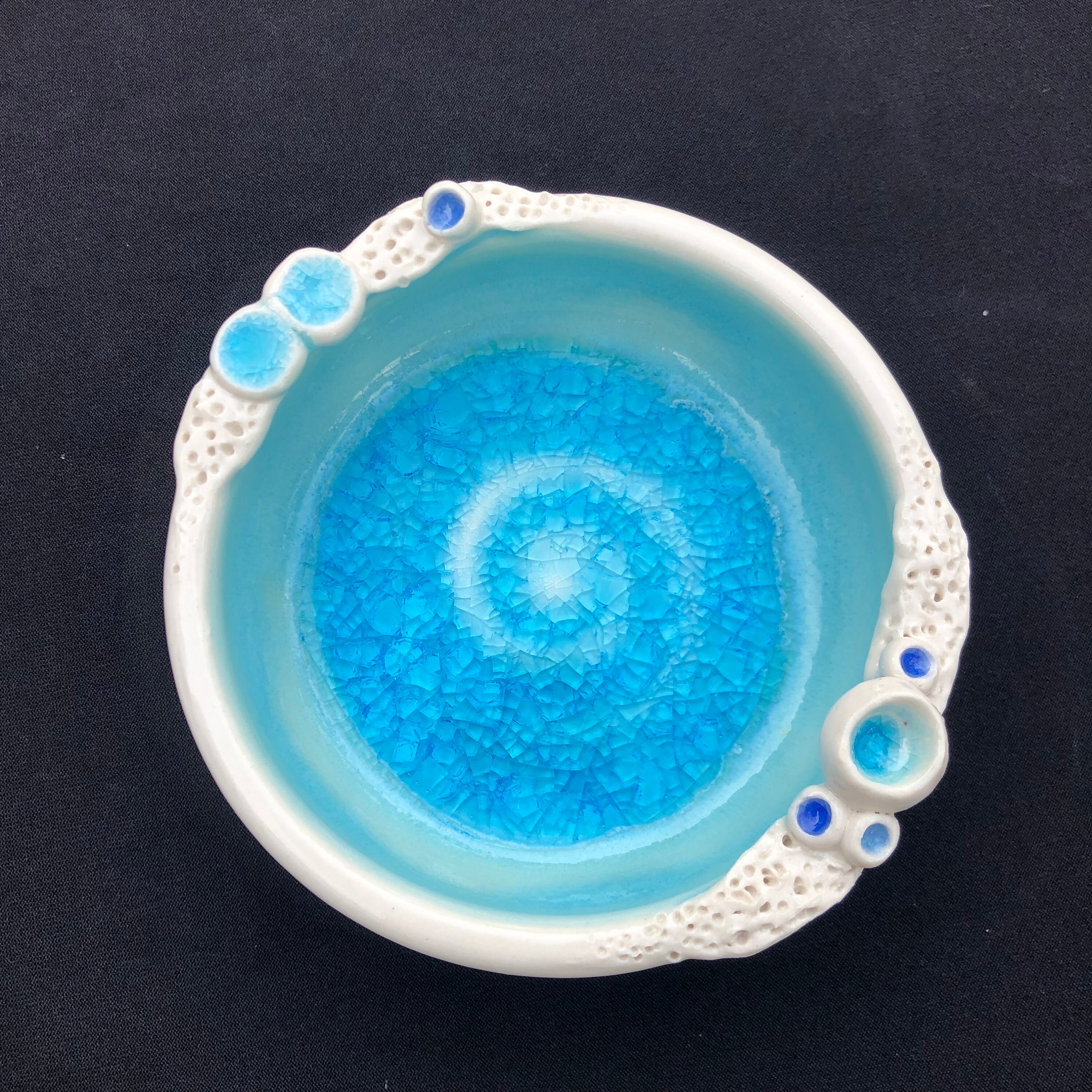 Ceramic Porcelain and Glass Barnacle Bowl Dish Trinkets Home Accent ...