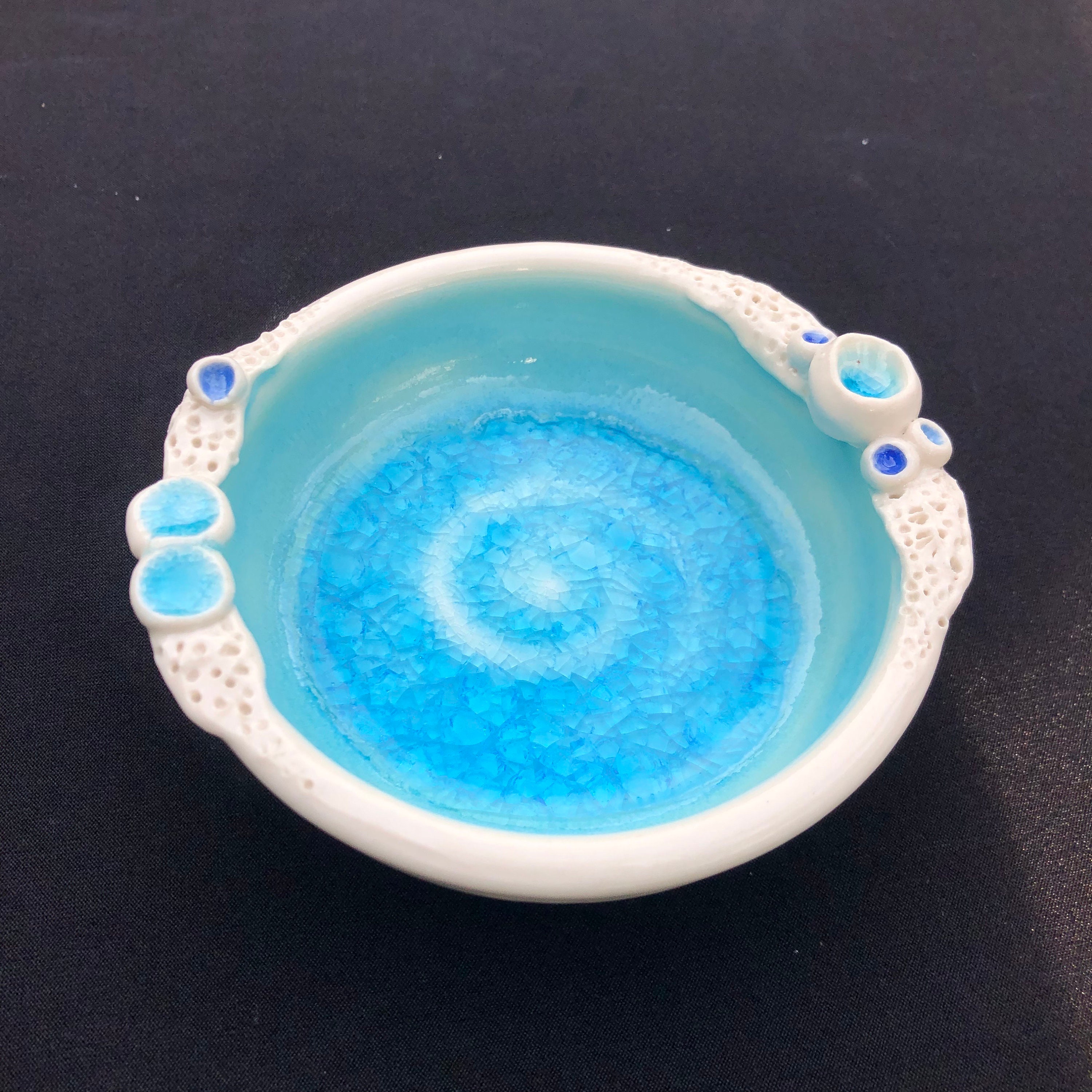Ceramic Porcelain and Glass Barnacle Bowl Dish Trinkets Home Accent ...