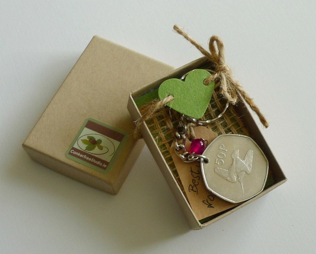 1975 Irish 50p Coin Keyring 50th Birthday or Anniversary Keepsake ...