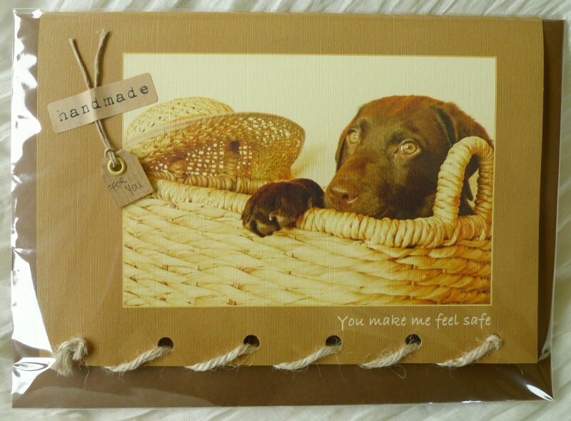 You Make Me Feel Safe Personalised Handmade Greeting Card toffee or ...