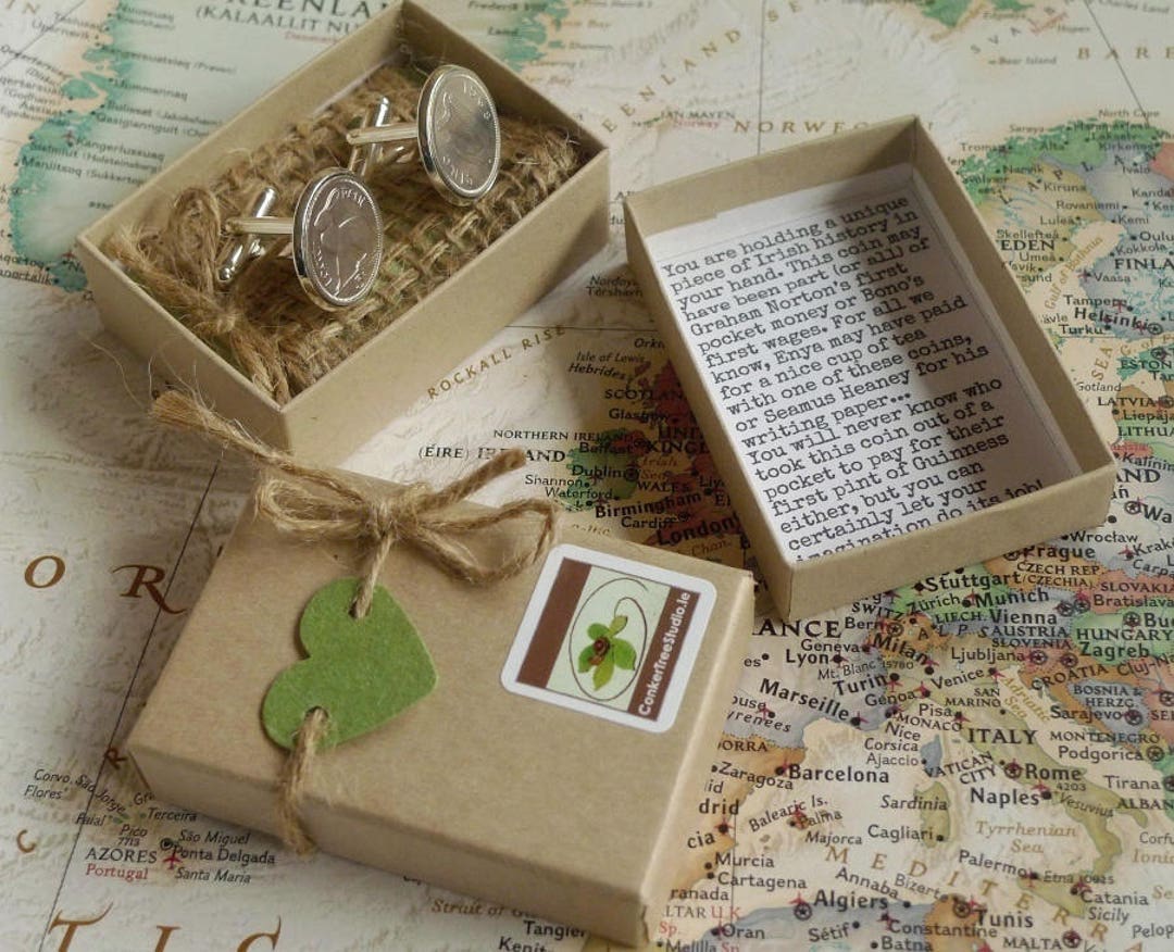 1968 Irish Threepence 3d Leath Reul Coin Cufflinks. 57th Birthday ...