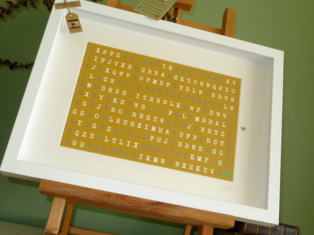 Personalised Word Search Frame Framed Keepsake Handmade in | Etsy