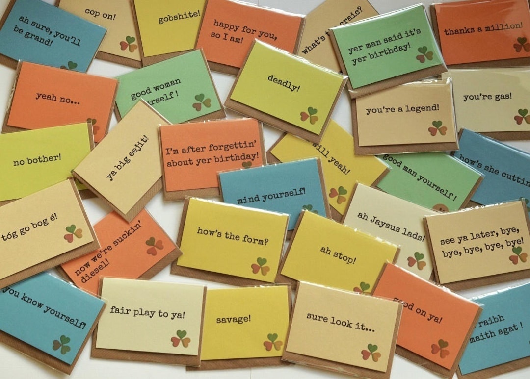 SET of 5 Irish Magnetic Greeting Cards - Fridge Magnet - Funny Irish ...
