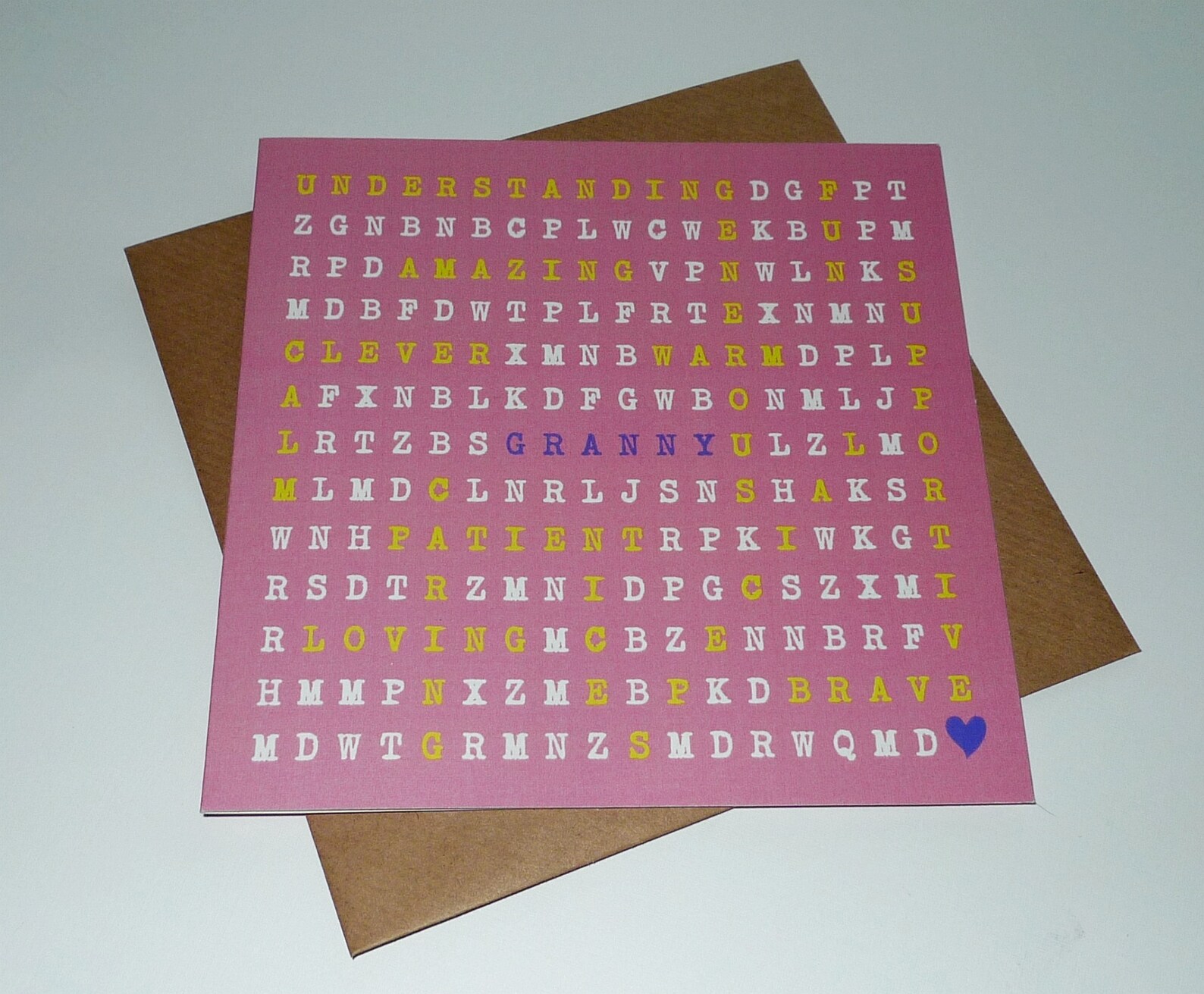GRANNY - Word Search Greeting Card for Grandmother - Mothers Day ...