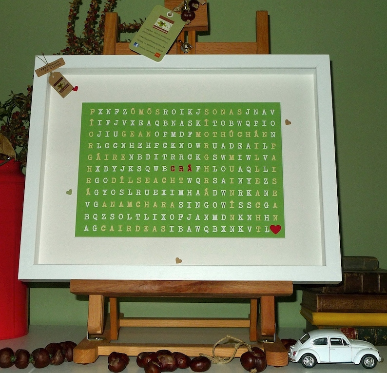 Irish Wall Art Grá love Irish Language Word Search - Etsy