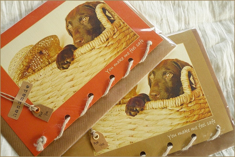 You Make Me Feel Safe Personalised Handmade Greeting Card toffee or ...