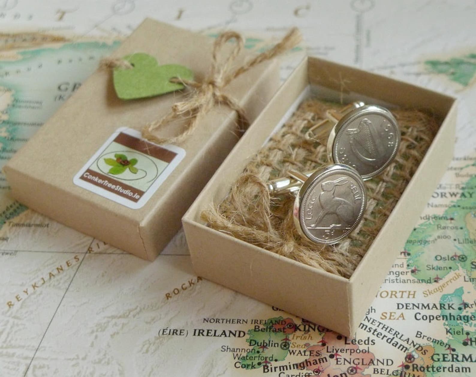 1968 Irish Threepence 3d Leath Reul Coin Cufflinks. 57th Birthday ...