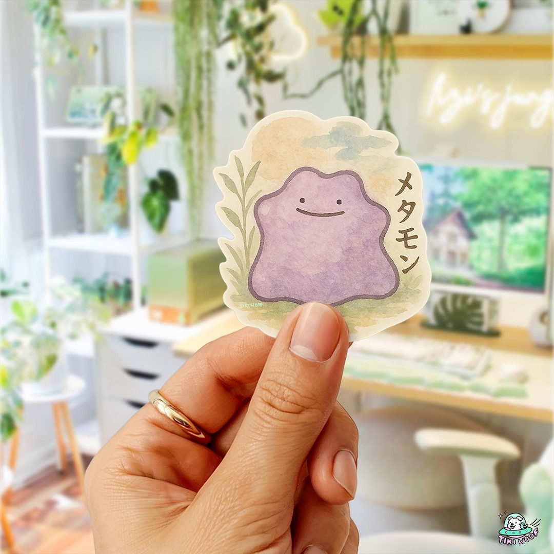 Ditto Sticker, Kawaii Pokémon Vinyl Decal, Watercolor Anime Art - Etsy ...