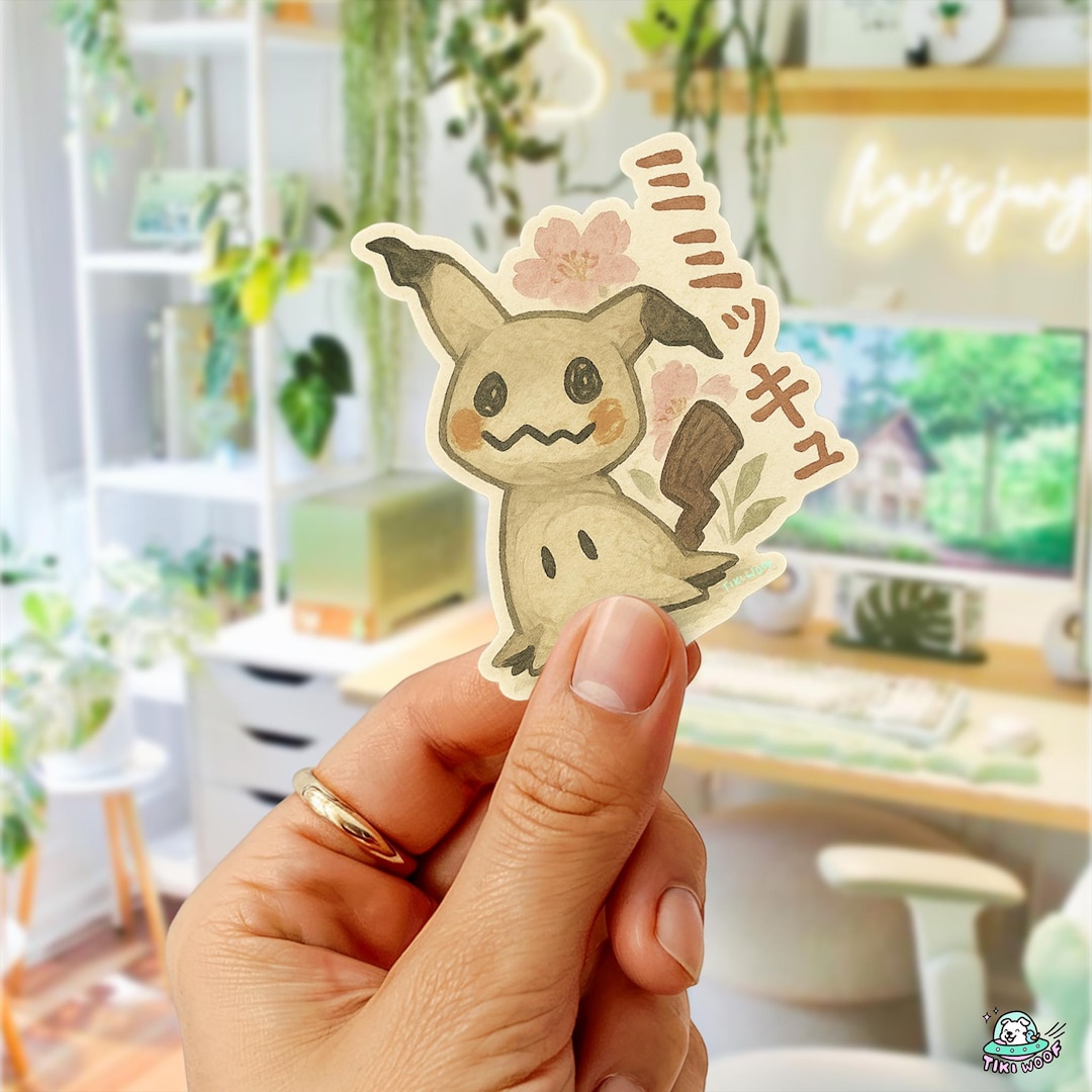Mimikyu Sticker, Japanese Watercolour Pokémon Vinyl Decal - Etsy