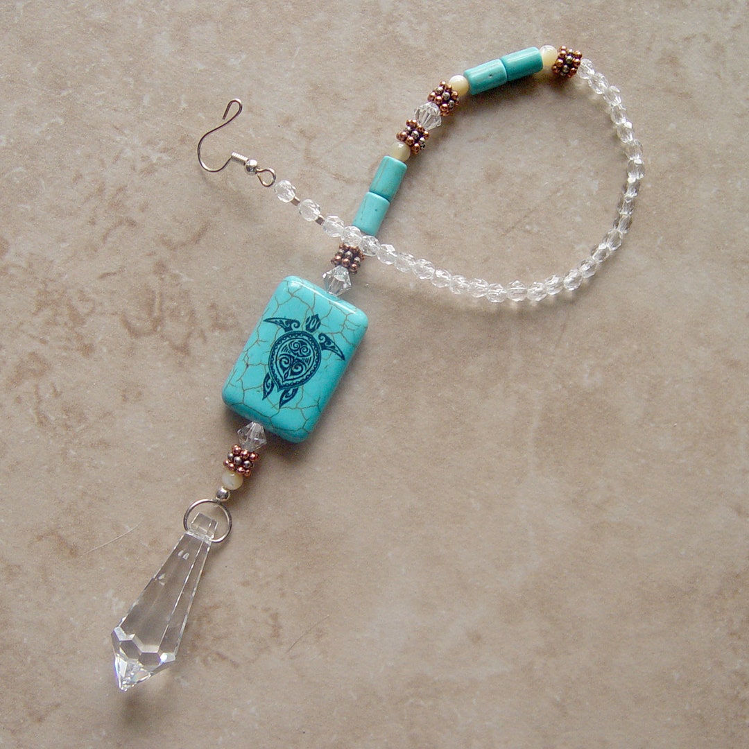 Sea Turtle Suncatcher, Turtle Suncatcher, Rear View Mirror Car Charm ...