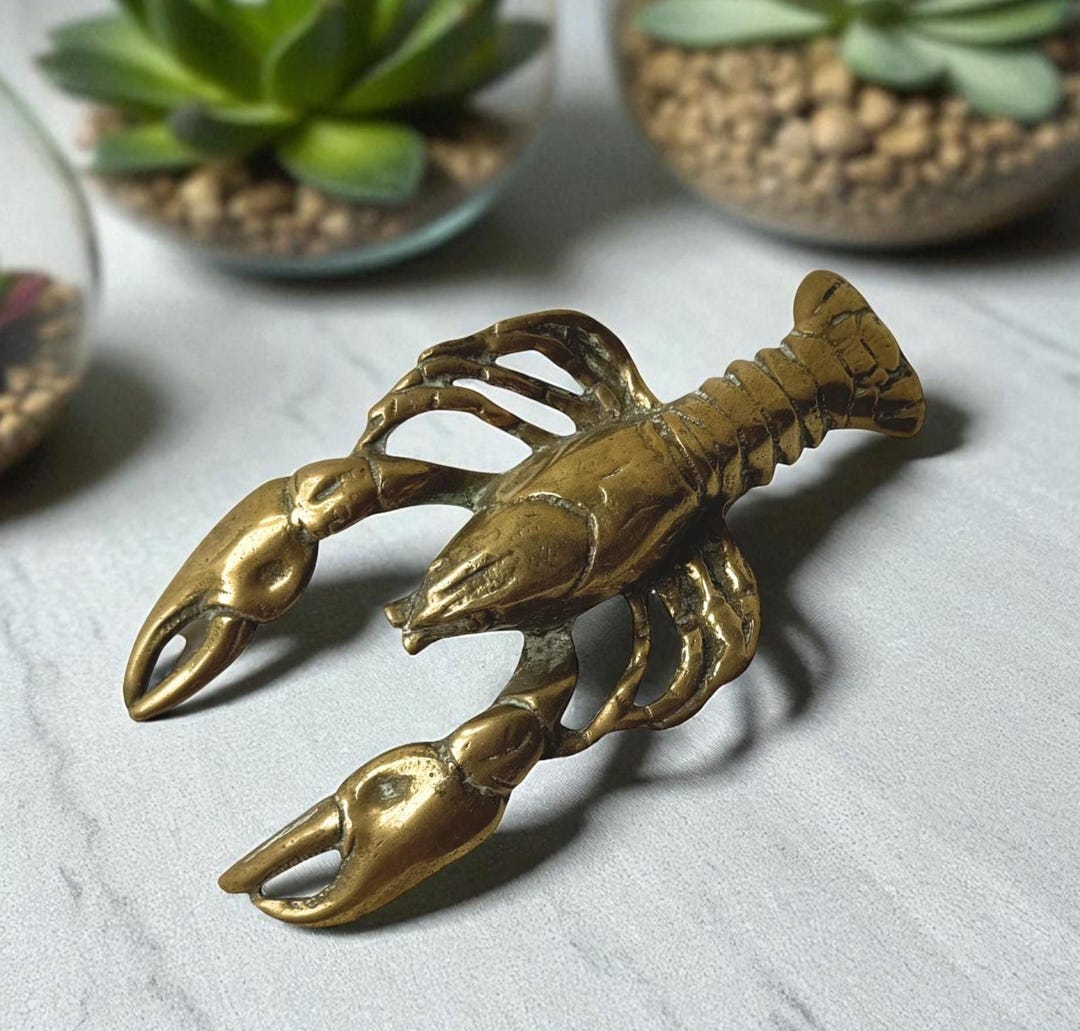 Vintage Solid Brass Lobster Figurine – Nautical Coastal Decor - Etsy