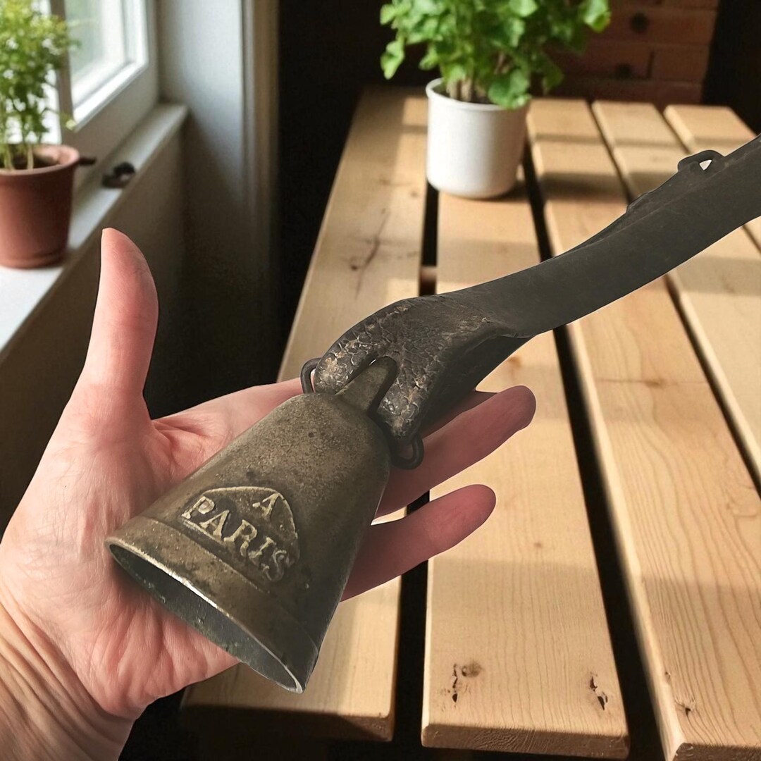 Vintage French Cow Bell With Leather Strap | 100+ Years Old Farmhouse ...