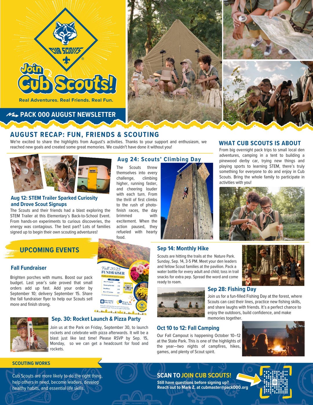 Scout Newsletter Template (8.5x11) | Cub Scout Pack Monthly ...
