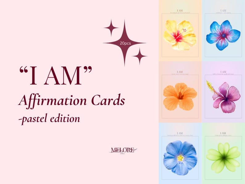 20 Pcs "i Am" Affirmation Cards | Printable Self-love Cards | Daily ...