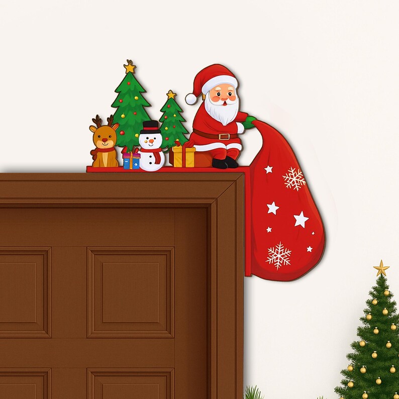 Wooden Santa Claus Corner Sign: Christmas Holiday Decor - Etsy