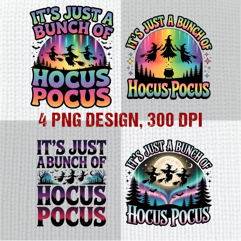 Neon Hocus Pocus Witches PNG Bundle (digital Download) - Etsy
