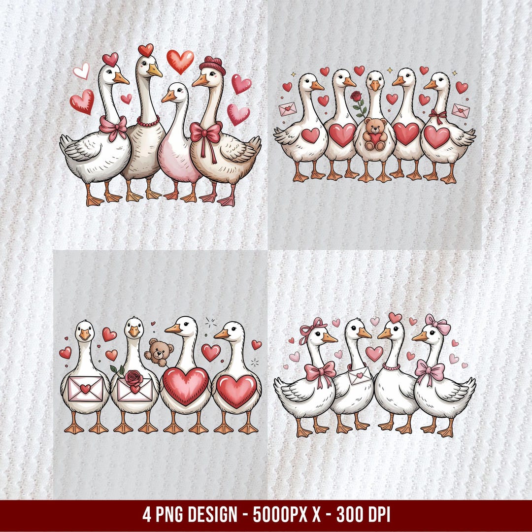 Valentine Goose PNG | Cute Goose With Love Letters Design | Coquette ...