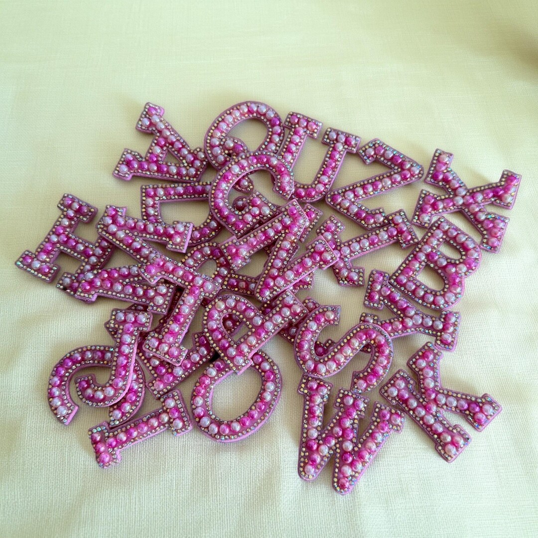 Pearl Patches, Alphabet Patches, Rhinestone Pearl Alphabet Patch, 26 ...