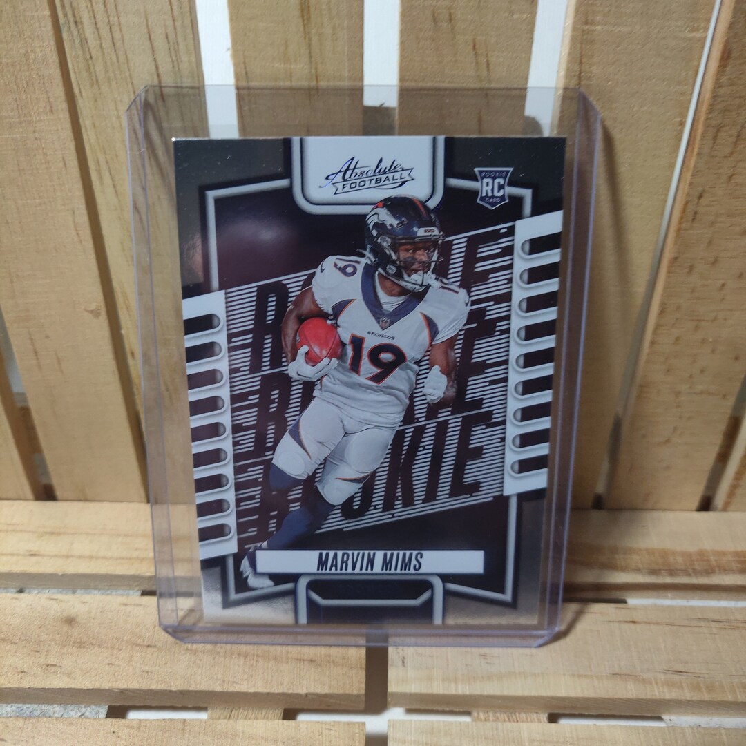 Marvin Mims RC 2023 Panini Absolute Blue Foil Parallel Football Card ...