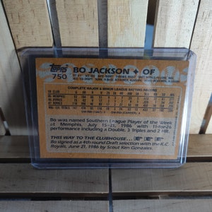Bo Jackson Error 1988 Topps Series 2 Base Set Baseball Card Kansas City ...