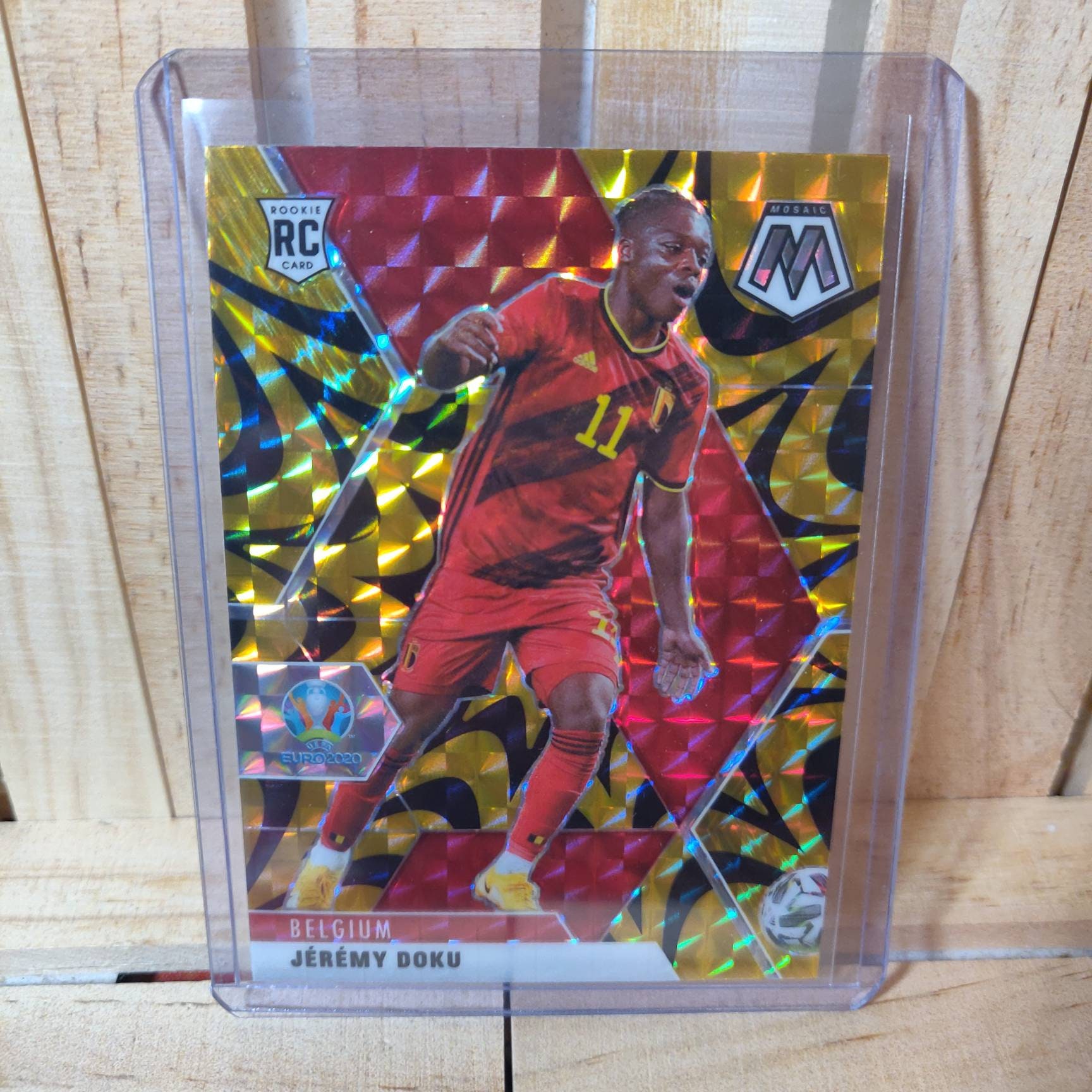 Jeremy Doku RC 2021 Mosaic Soccer Futbol Euro Card Panini Gold | Etsy