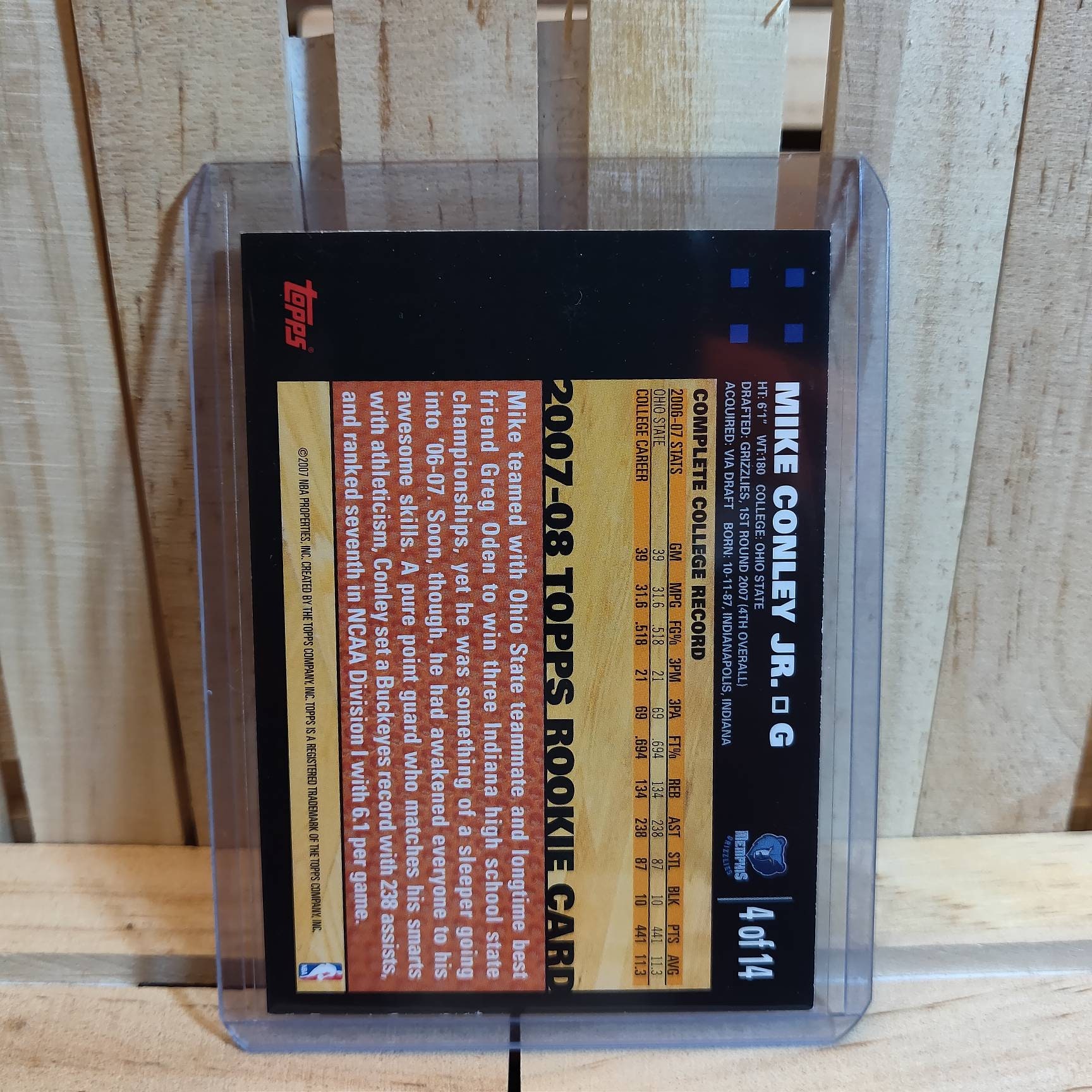 Mike Conley Jr RC Rookie 2007-08 Topps Basketball Card Memphis - Etsy UK