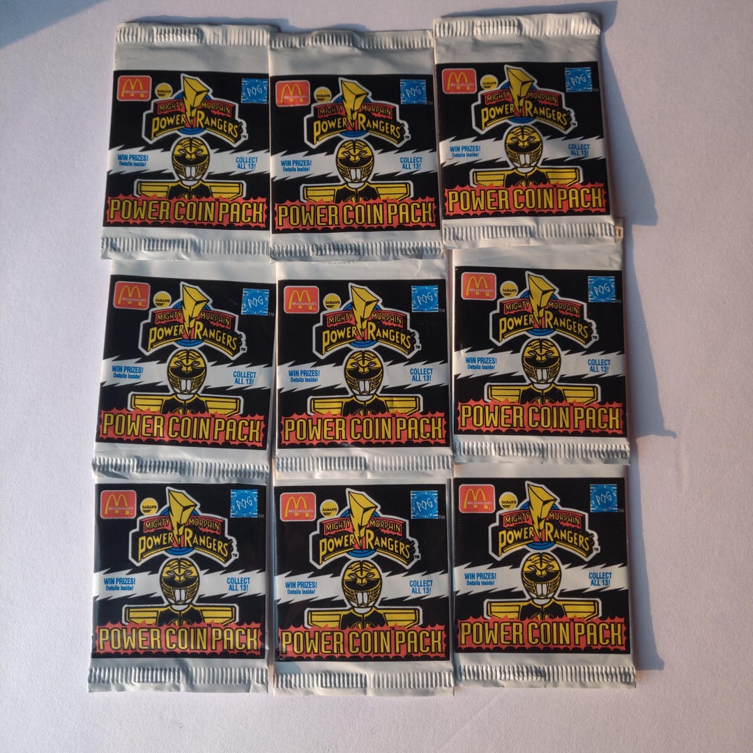 Power Rangers Pog Mcdonald's Toy Sealed Wax 9 Packs Trading Set 1990s ...