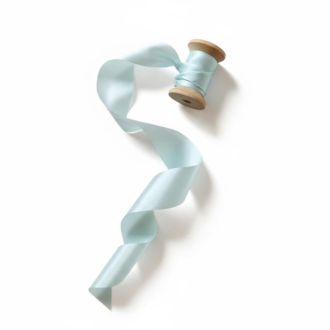 Light Blue Silk Ribbon 1.25” Wide by the Yard, Wedding, Cards, Favors ...