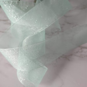 Ribbon Aqua Sheer Organdy Ribbon, 1-1/2-inch by the Yard , Wedding ...