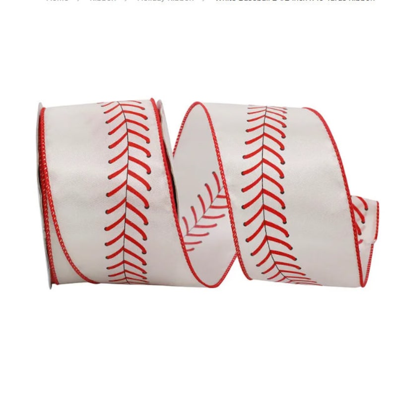 5 Yards Baseball Ribbon, Sports Ribbon 2.5 Inch Wired Ribbon - Etsy