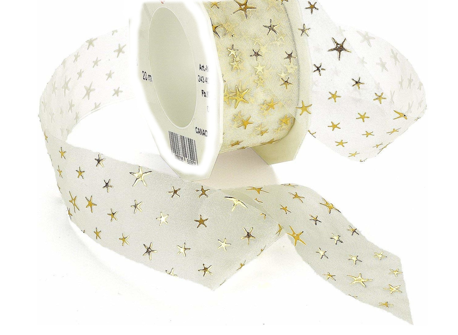 Sheer Ivory Star Ribbon With Gold Stars 1.5 Inch Wide by the | Etsy