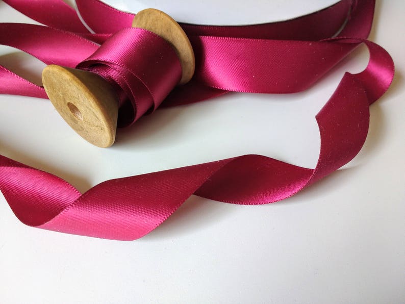 Ribbon 7/8-Inch Wide Ribbon Burgundy Satin gift wrapping | Etsy