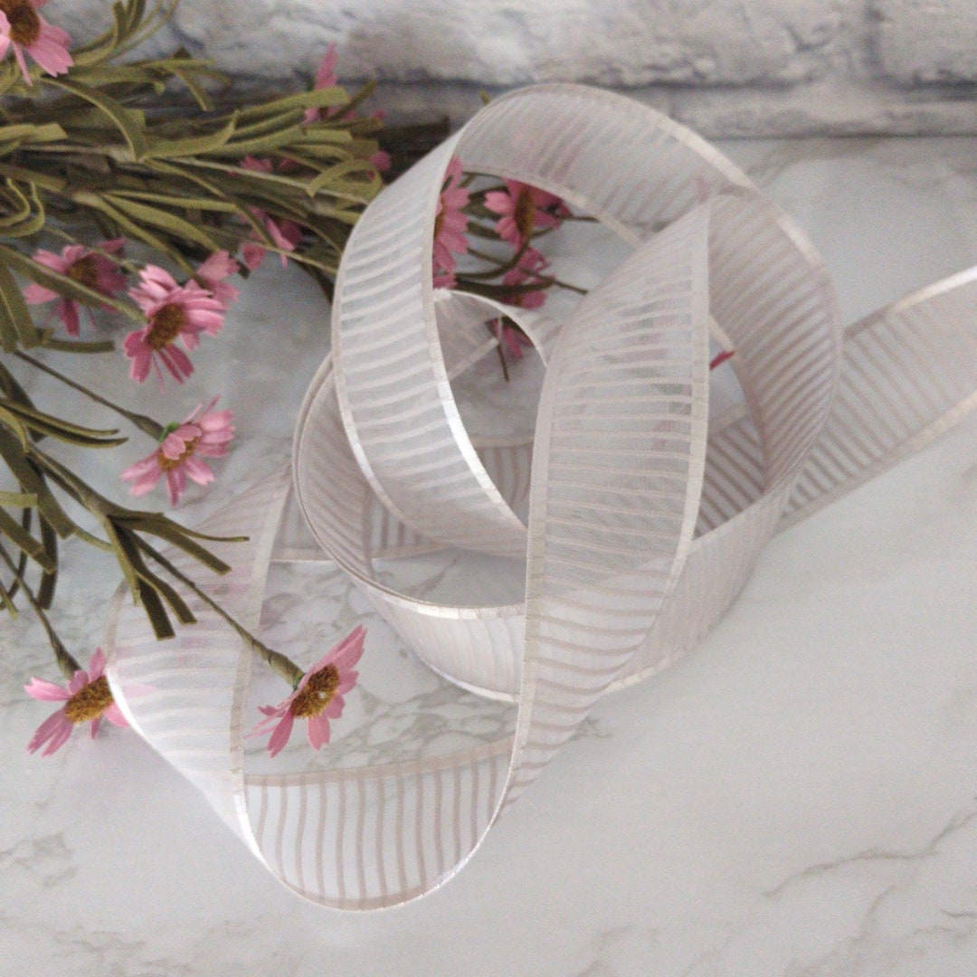 Gray Oyster Sheer Ribbon, Wedding Cards Gifts DYI Sheer Dusty Blue 1.5 ...