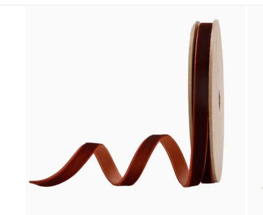 Brown Velvet Ribbon 3/8" Wide by the Yard, - Etsy