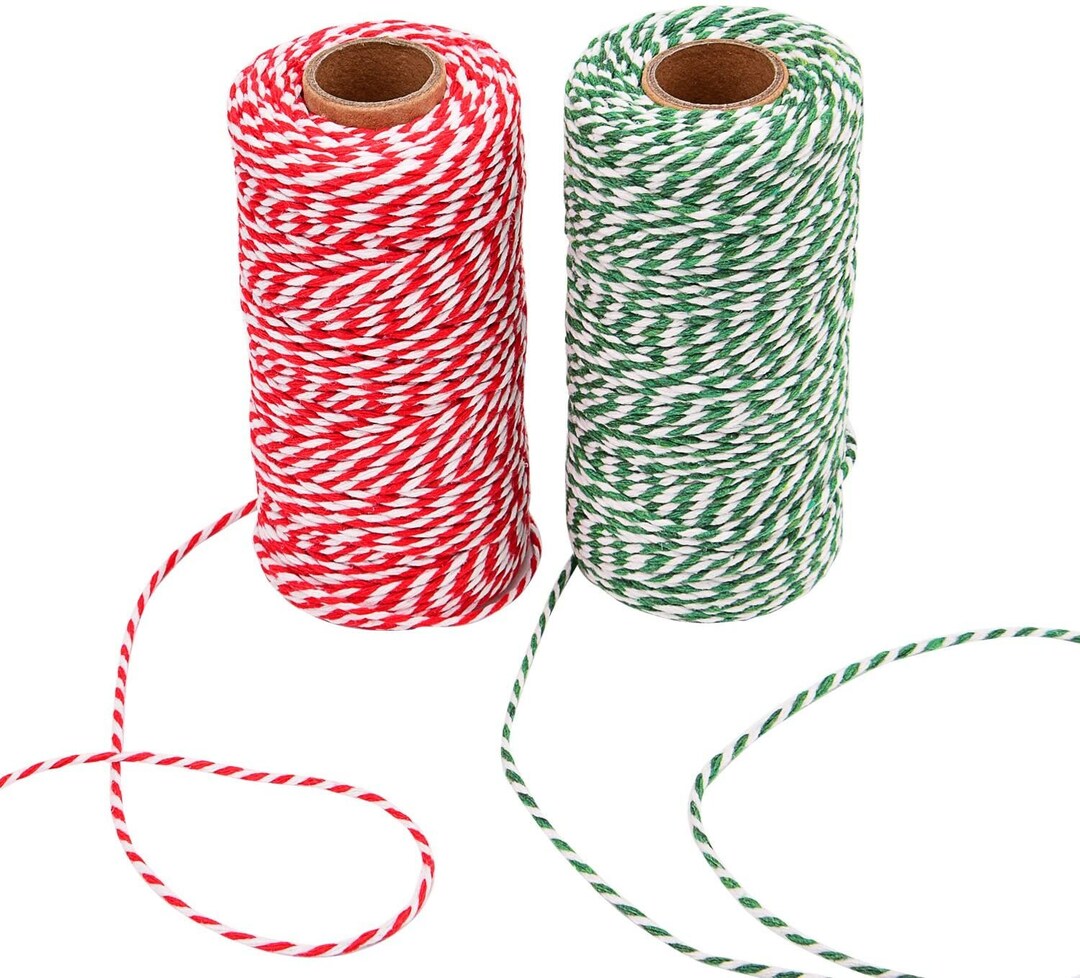 Red/white or Green/ White Baker's Twine 10 Yards, Cotton Twine - Etsy