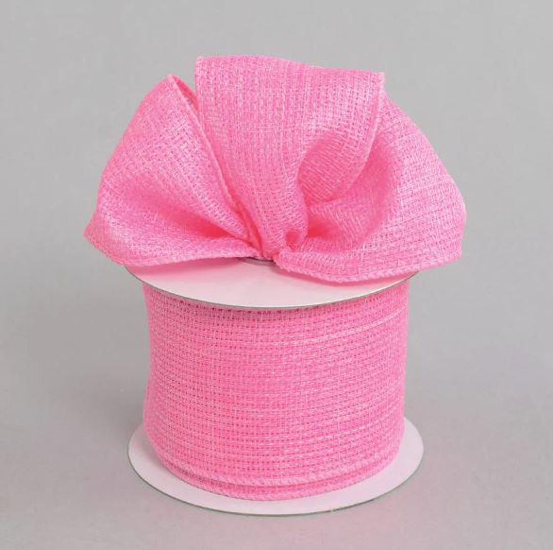 2.5" Stiff Linen Ribbon: Pink 10 Yards - Etsy