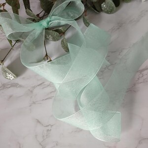 Ribbon Aqua Sheer Organdy Ribbon, 1-1/2-inch by the Yard , Wedding ...
