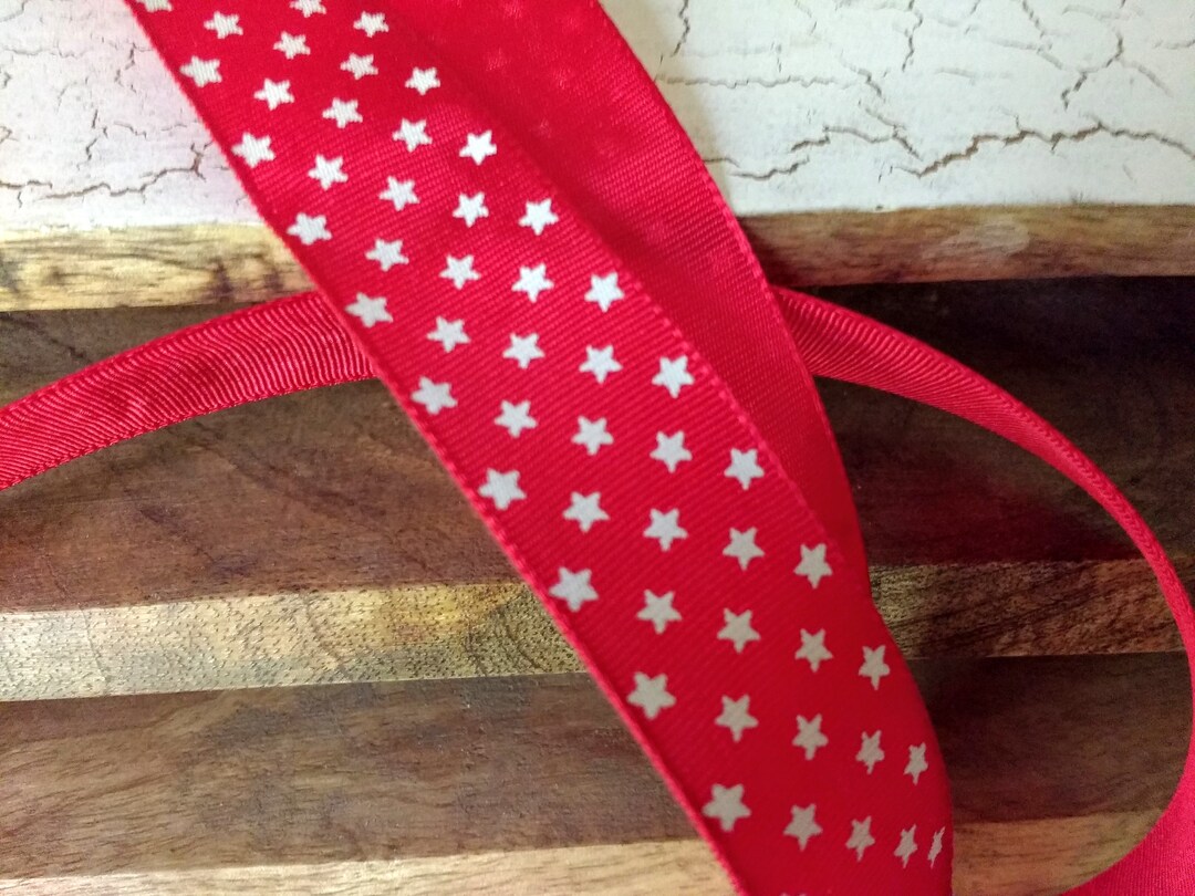Ribbon, Red Star Ribbon, 1-inch by the Yard - Etsy