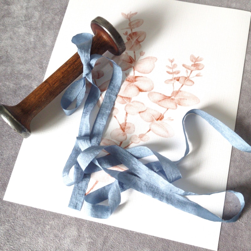 Slate Blue Ribbon - Etsy