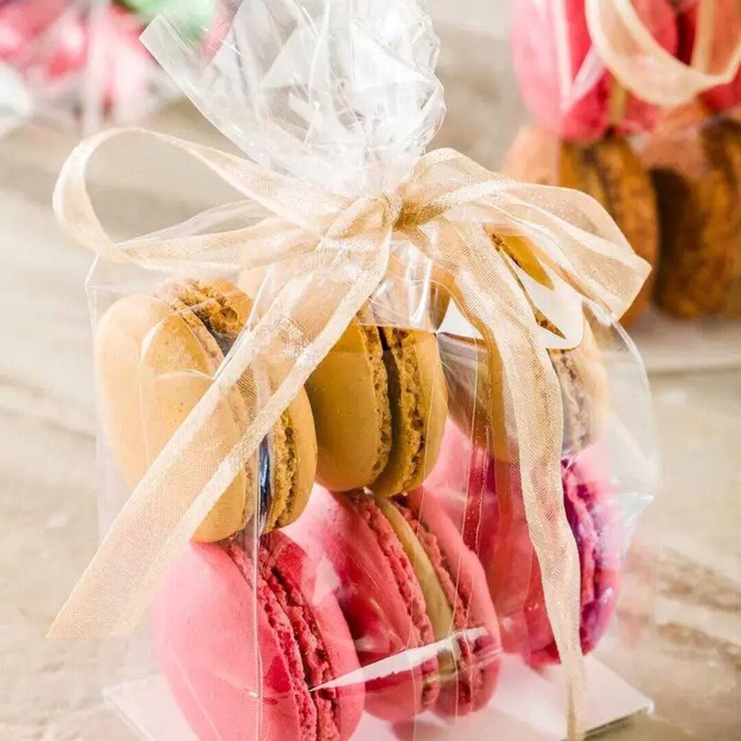 25 Clear Plastic Gusset Bag 3" X 2" X 6 1/2" Flat Bottom, Paper Insert ...