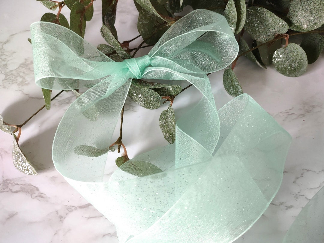 Ribbon Aqua Sheer Organdy Ribbon, 1-1/2-inch by the Yard , Wedding ...