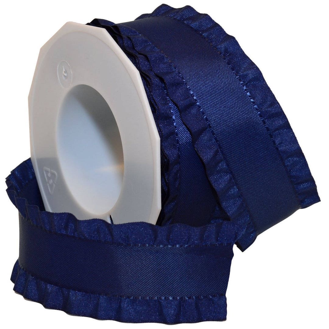 Ribbon, , Navy Blue Double Ruffle Ribbon, 1-1/2-inch by the Yard Hair ...