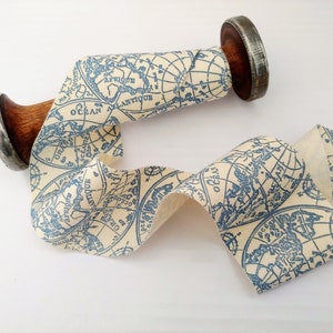 World Map Ribbon - 2-inch Natural Canvas - Blue - by the Yard Weddings ...