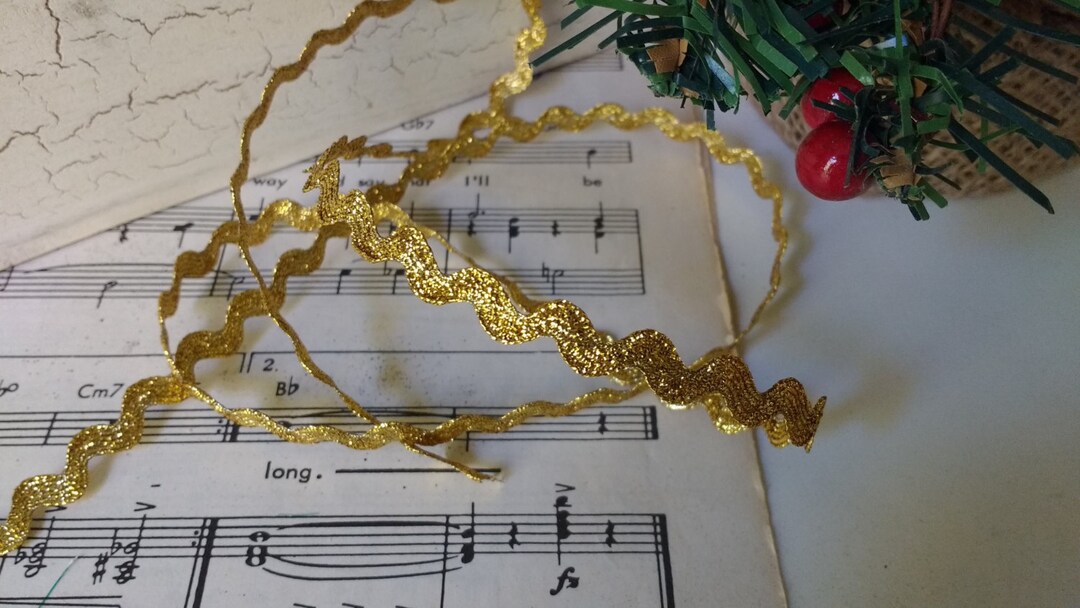 Metallic Gold Ric Rac Trim Ribbon 1/4" by the Yard - Etsy