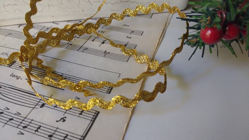 Metallic Gold Ric Rac Trim Ribbon 1/4 by the Yard | Etsy