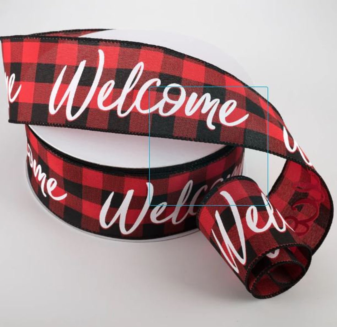 2.5" Buffalo Plaid Welcome Ribbon: Red & Black 10 Yards Holiday Gifts ...