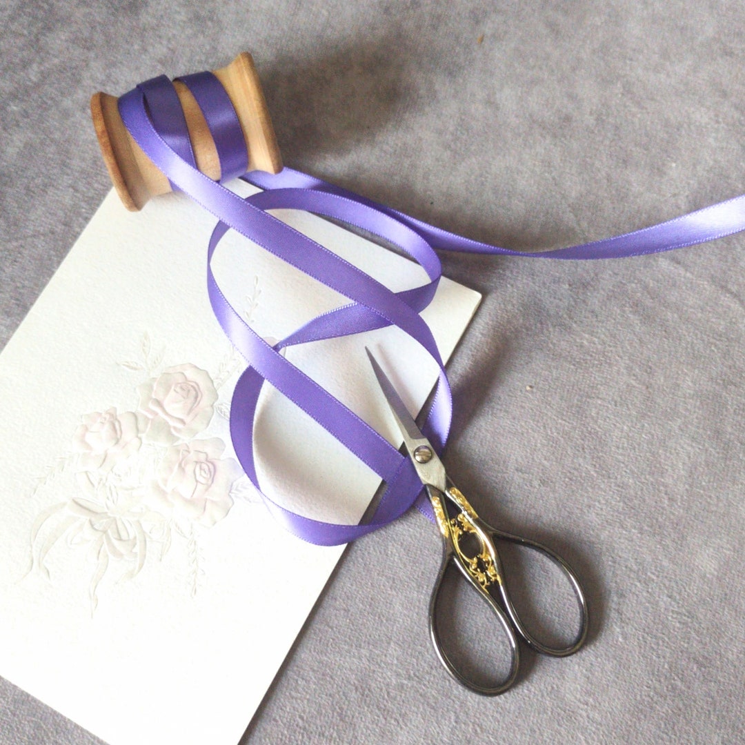 Lavender Satin Ribbon 3/8” Wide BY THE YARD, Double Faced Swiss Satin ...
