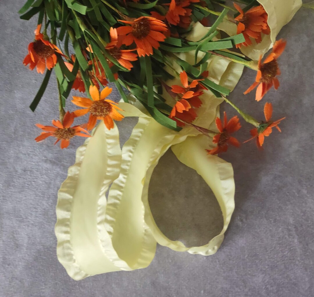 Ribbon Maize Yellow Double Ruffle Ribbon, 1-1/2-inch by the Yard Hair ...