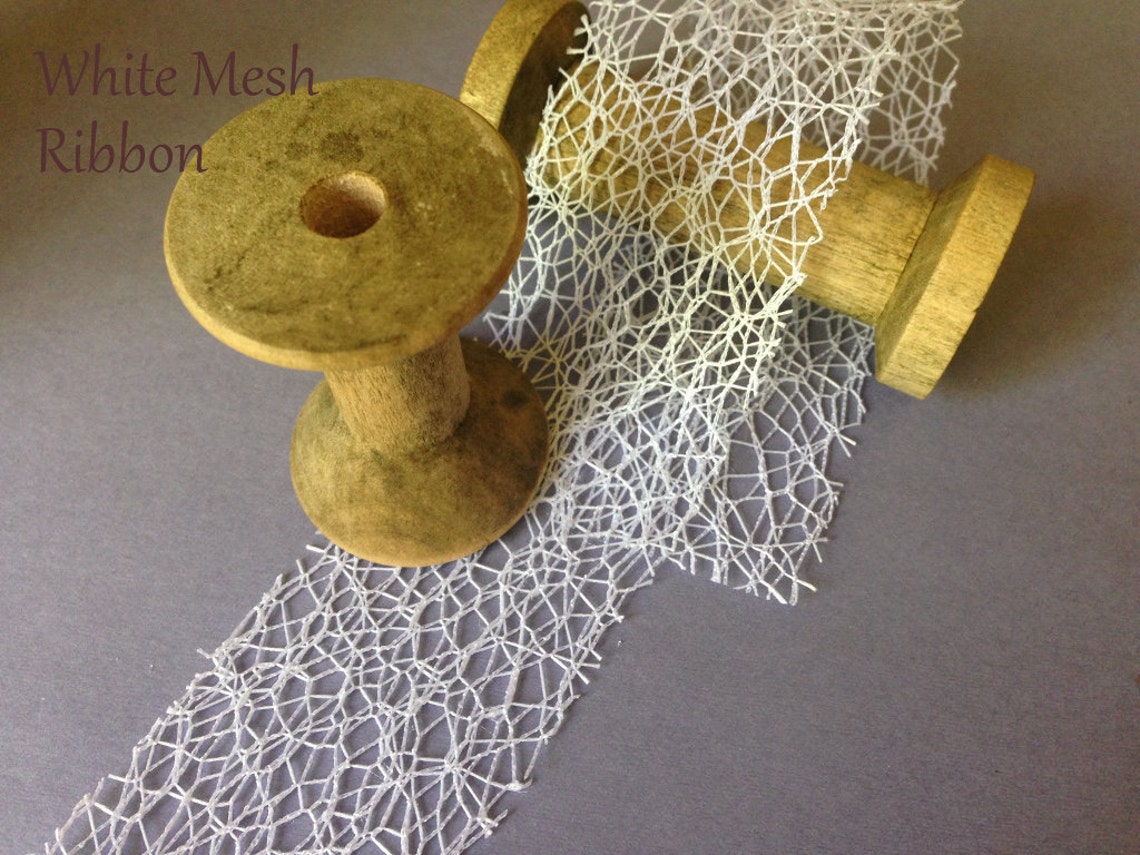 White Mesh Ribbon 1.5 Wide Wedding Decorations Gift | Etsy