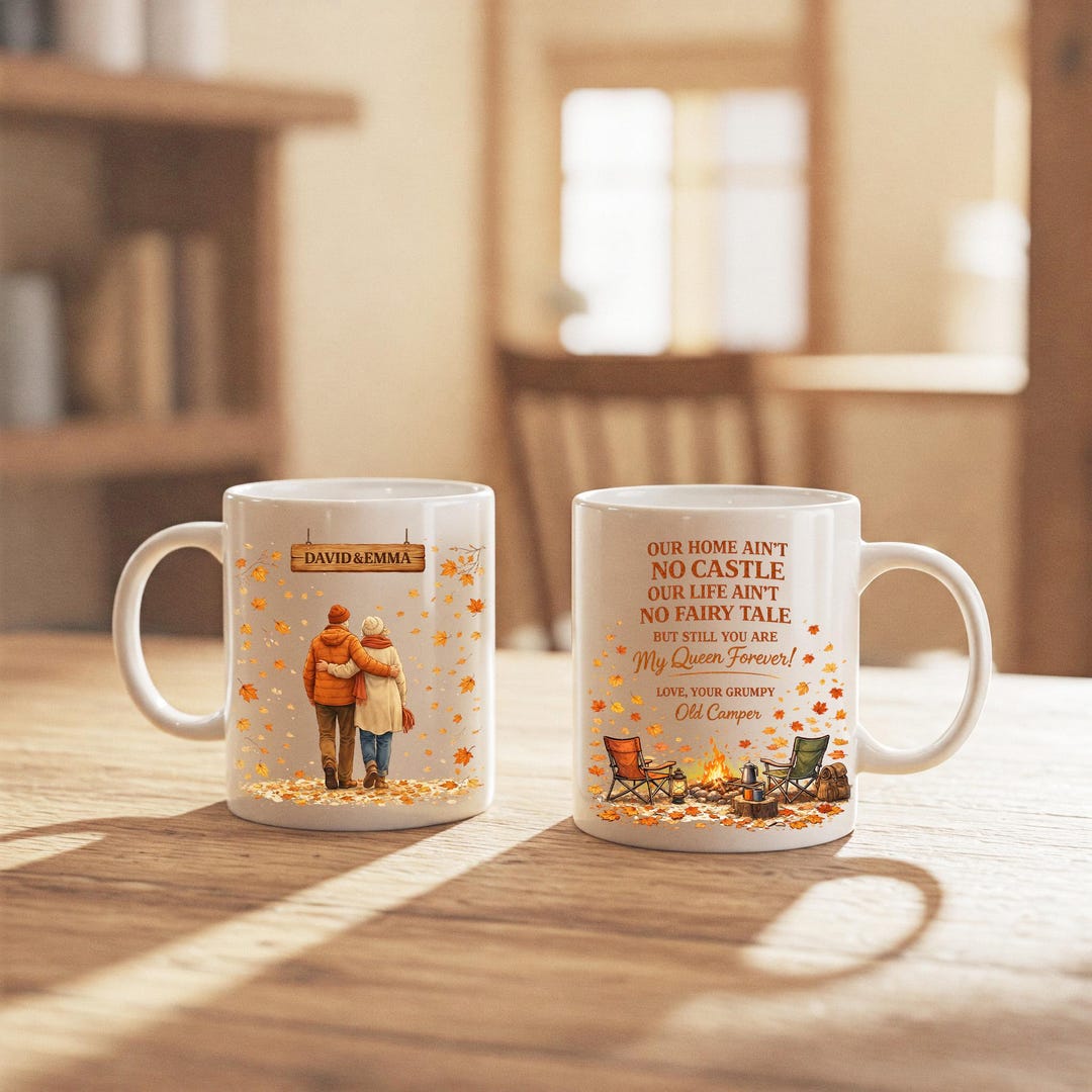 Personalized Couple Mug Set, Grumpy Old Camper Love Quote - Etsy